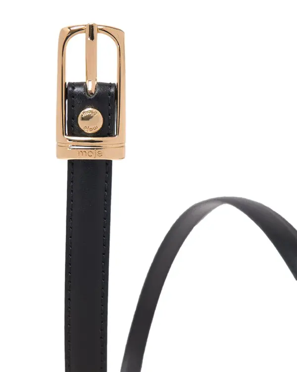 Maje Slim Leather Belt