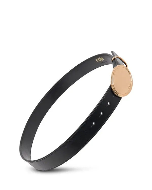 Maje Oval Buckle Leather Belt