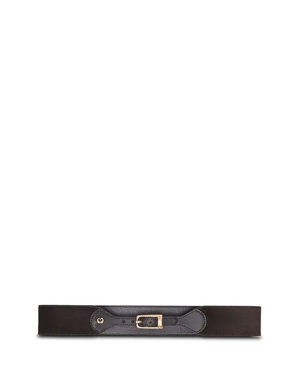 Maje Suede & Leather Corset Belt - Dark Brown