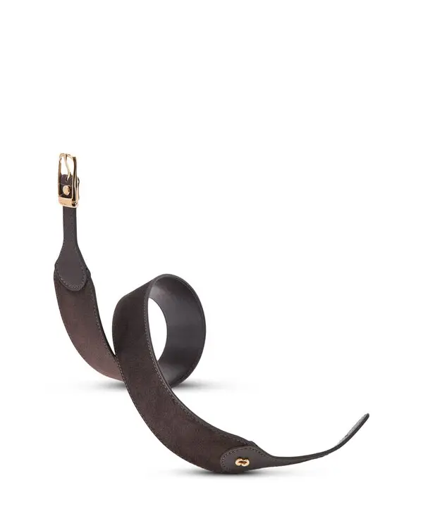 Maje Suede & Leather Corset Belt - Dark Brown