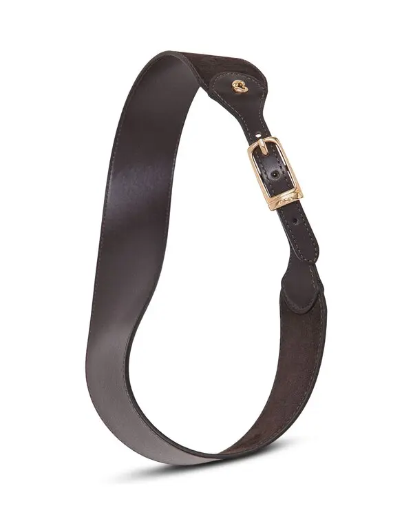 Maje Suede & Leather Corset Belt - Dark Brown
