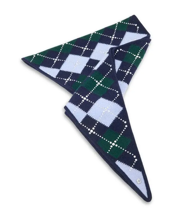 Maje Wool Argyle Triangle Scarf