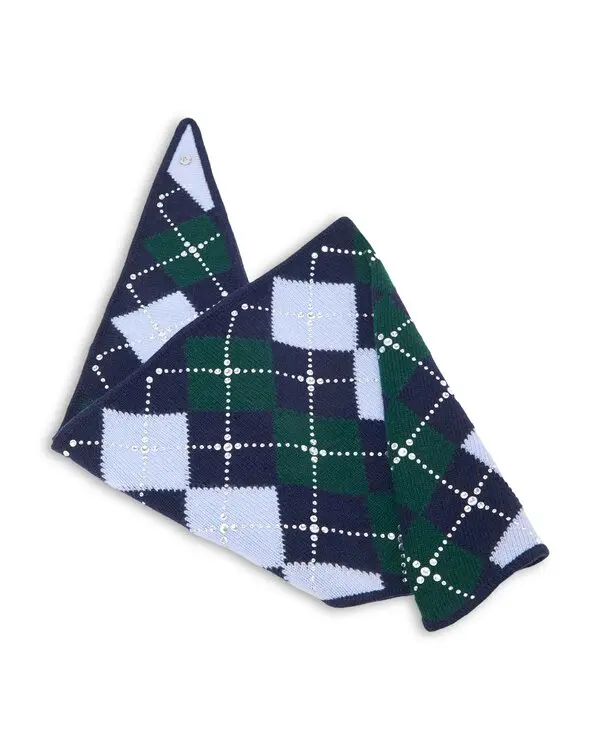 Maje Wool Argyle Triangle Scarf