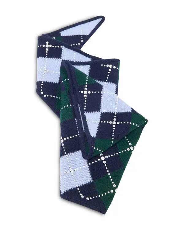 Maje Wool Argyle Triangle Scarf