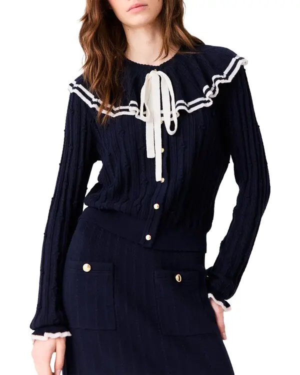 Maje Migna Layered Cape Cardigan