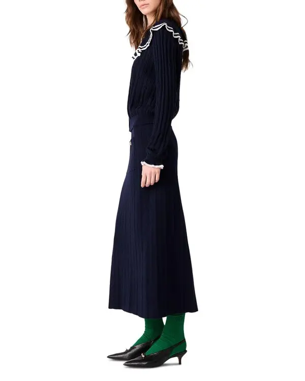 Maje Migna Layered Cape Cardigan