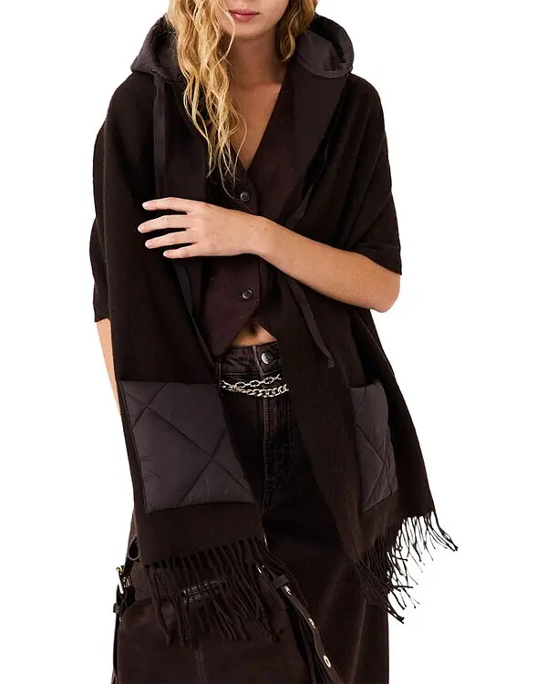 Maje Hooded Wool Scarf