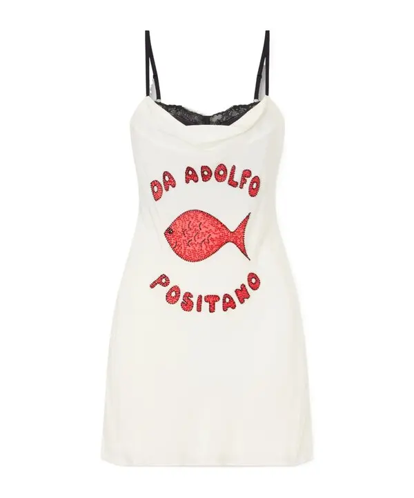 Staud Cowl Slip Mini Dress - White
