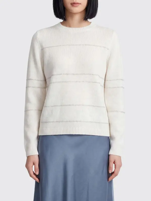 Fabiana Filippi Striped Crewneck Jumper In Wool And Mohair Blend - Rope