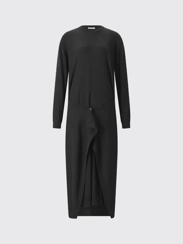 LEMAIRE Asymmetrical Knit Midi Dress With Dropped Shoulders