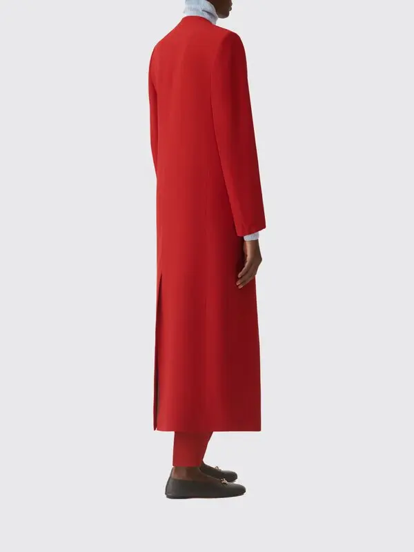 Fabiana Filippi Single-breasted Long Coat In Viscose Blend With Concealed Closure