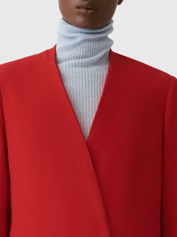 Fabiana Filippi Single-breasted Long Coat In Viscose Blend With Concealed Closure