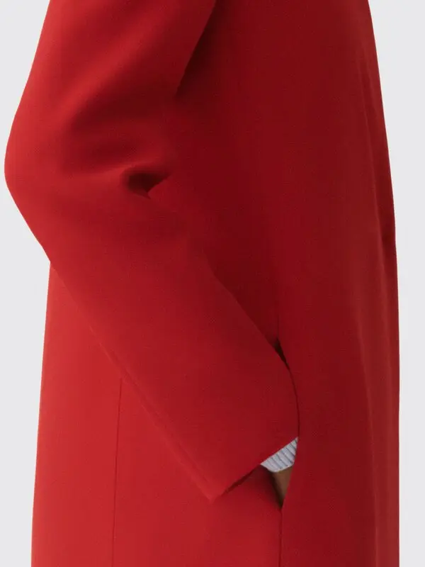 Fabiana Filippi Single-breasted Long Coat In Viscose Blend With Concealed Closure