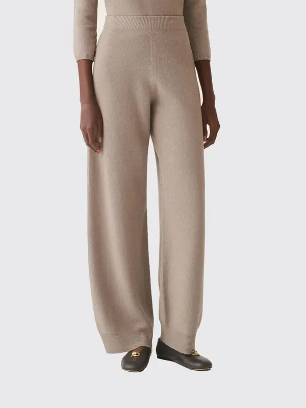 Fabiana Filippi High-waisted Wide-leg Knit Trousers In Wool And Silk - Coffee