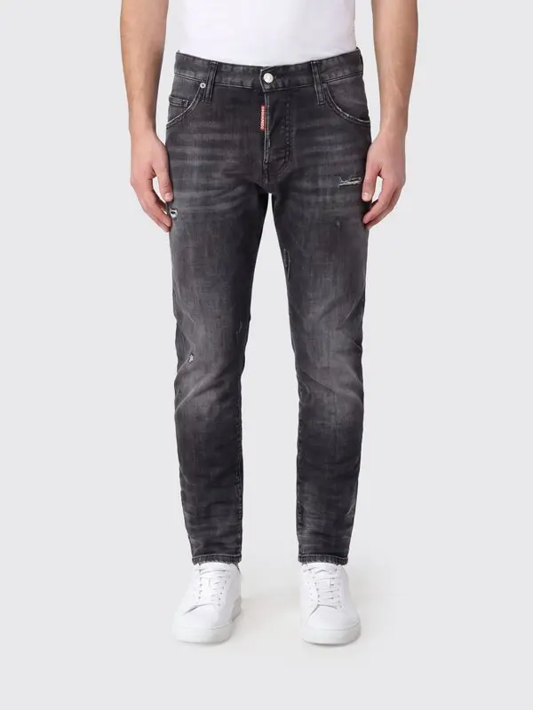 Dsquared2 Skinny Fit Stretch Denim Jeans With Distressed Effect