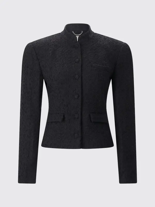 Magda Butrym Single-breasted Short Blazer In Wool Bouclé With High Neck