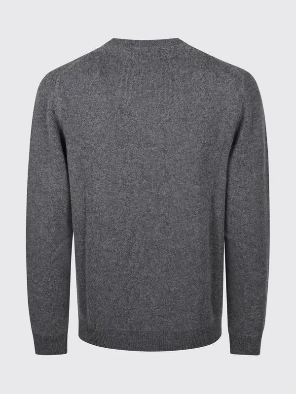 BALLANTYNE Diamond Pattern Pure Cashmere Crewneck Jumper - Grey