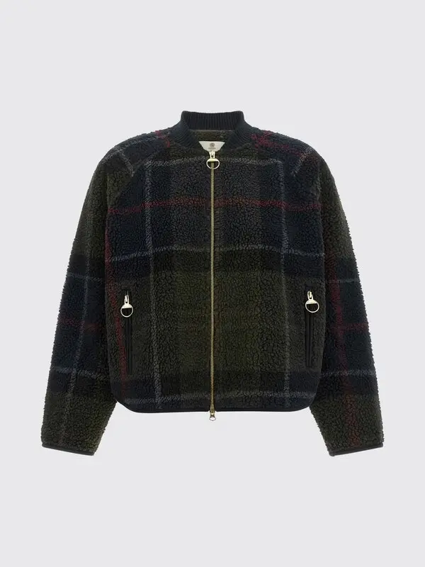 Barbour Tartan Pattern Fleece Zip-up Jacket