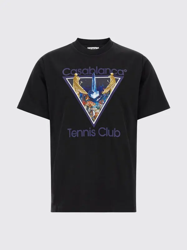 Casablanca Graphic Print Organic Cotton Crewneck T-shirt - Black