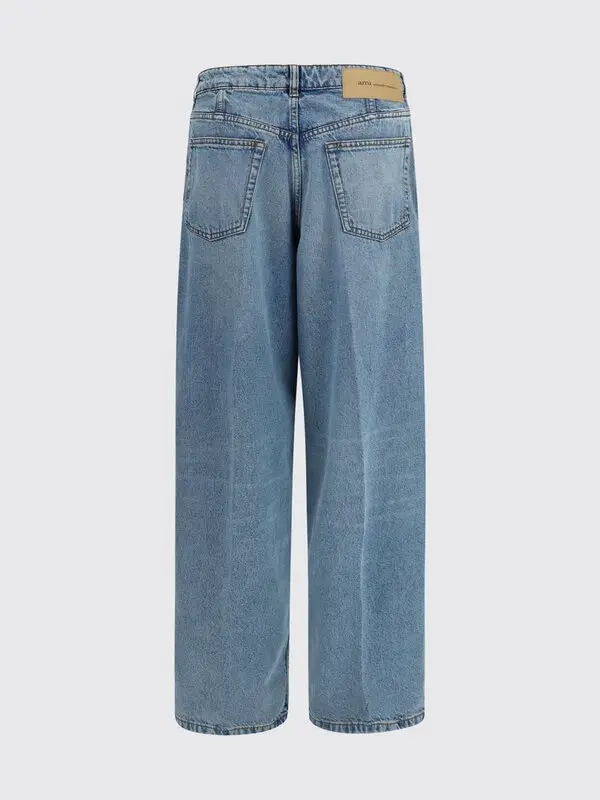 AMI Paris High-waisted Wide-leg Jeans In Cotton Denim