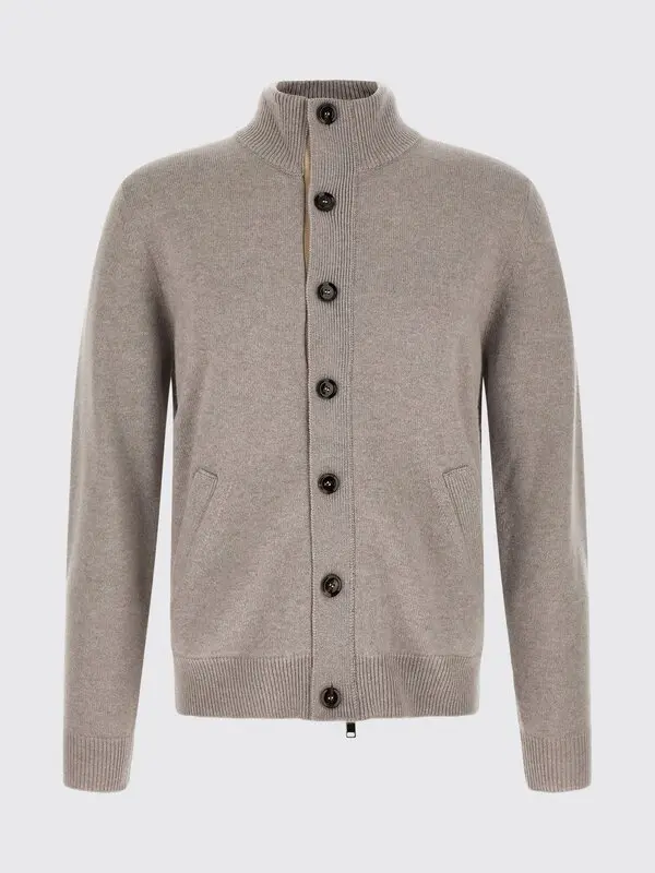 Brioni High-neck Pure Cashmere Cardigan With Button Closure