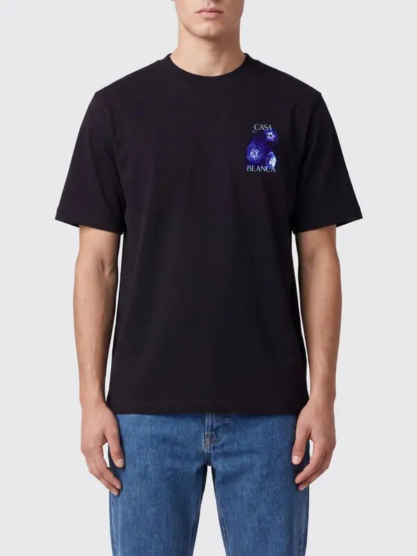 Casablanca Graphic Print Organic Cotton Crew-neck T-shirt - Black 2