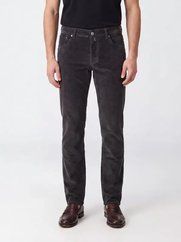 Jacob Cohen Slim Fit Cotton Blend Corduroy Trousers - Grey 1
