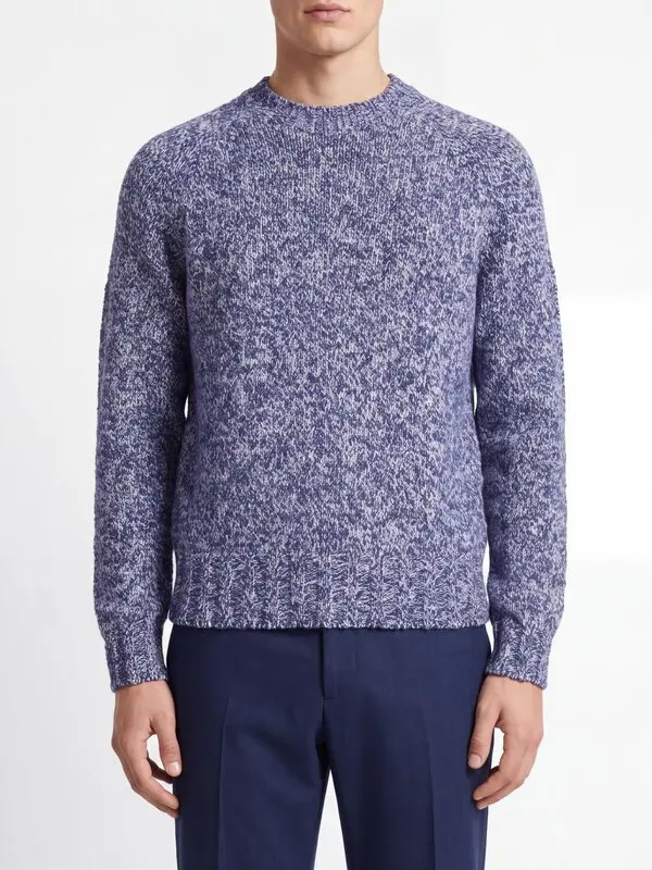 BALLANTYNE Abstract-pattern Wool And Alpaca-blend Crewneck Jumper - Blue