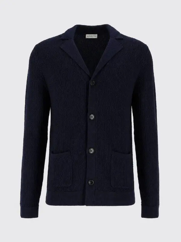 BALLANTYNE Pure Wool Blazer Cardigan With Lapels And Patch Pockets