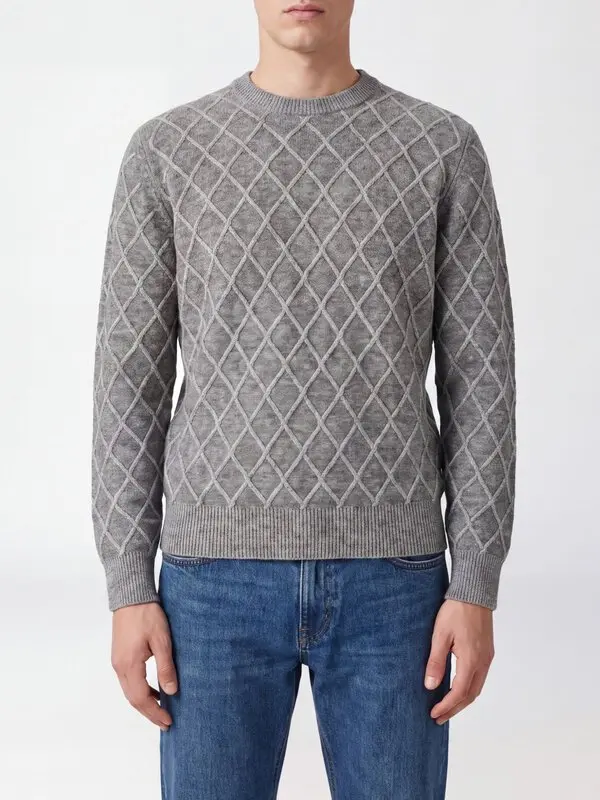 BALLANTYNE Diamond-pattern Wool-blend Crewneck Jumper