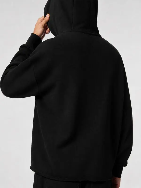 PLEIN SPORT Raw-edge Cotton Hoodie
