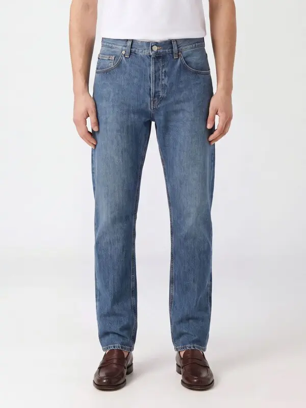 DONDUP Mid-rise Five-pocket Straight Fit Cotton Denim Jeans