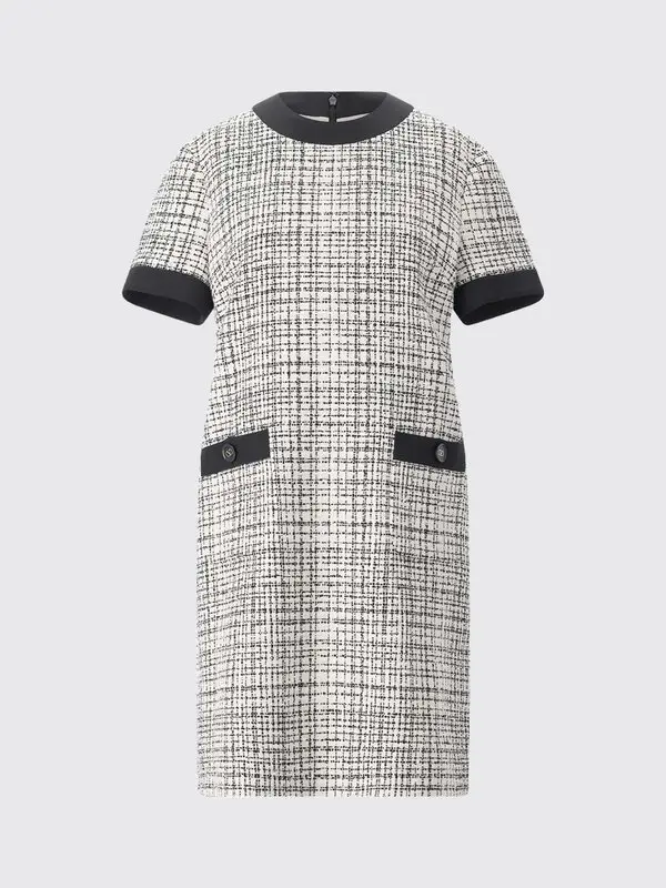 Valentino Garavani Tweed Sheath Mini Dress With Patch Pockets