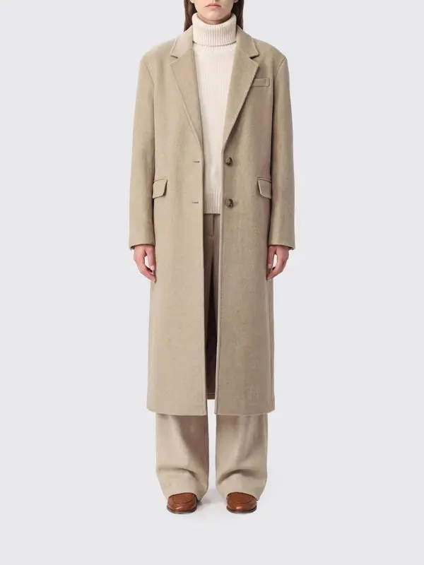 Isabel Marant Étoile Single-breasted Long Coat In Wool And Cashmere With Lapels - Sand