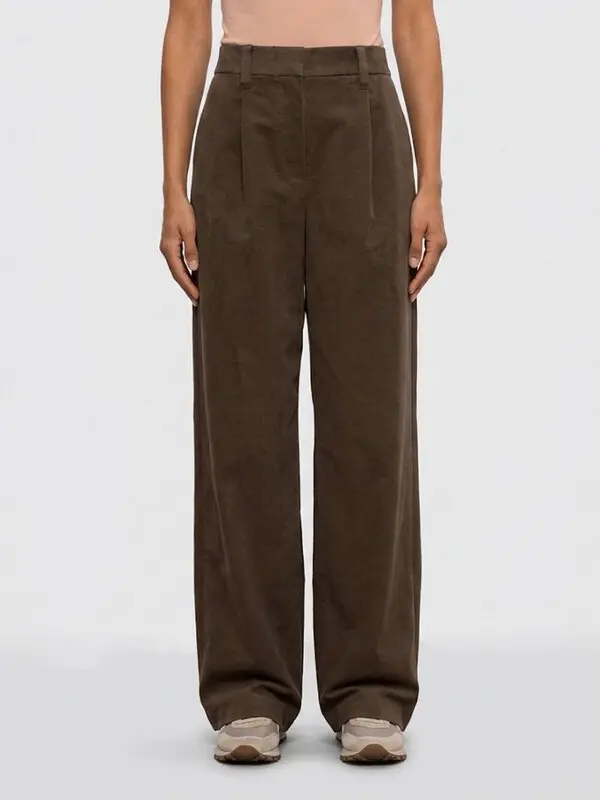 Brunello Cucinelli Wide-leg 100% Cashmere Tailored Trousers With Monili
