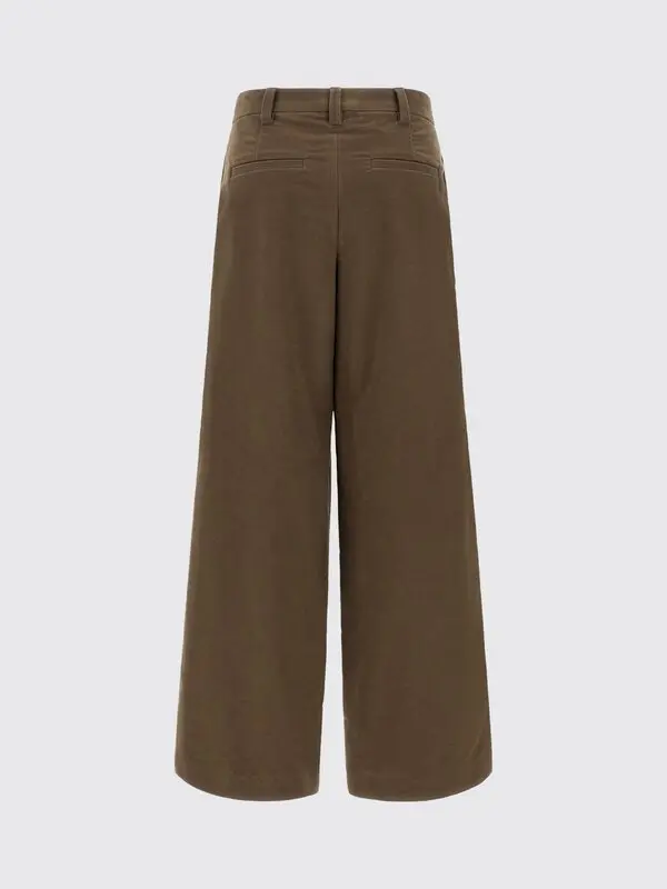 Brunello Cucinelli Wide-leg 100% Cashmere Tailored Trousers With Monili