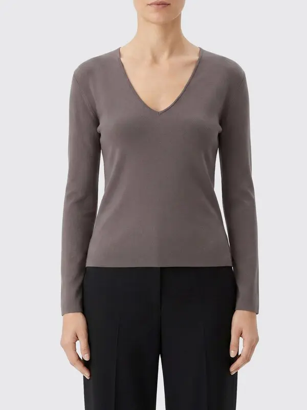 TOTEME Viscose Blend Long-sleeved V-neck Jumper - Brown