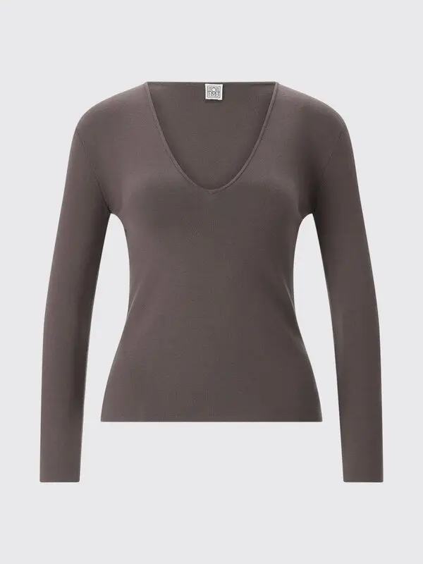 TOTEME Viscose Blend Long-sleeved V-neck Jumper