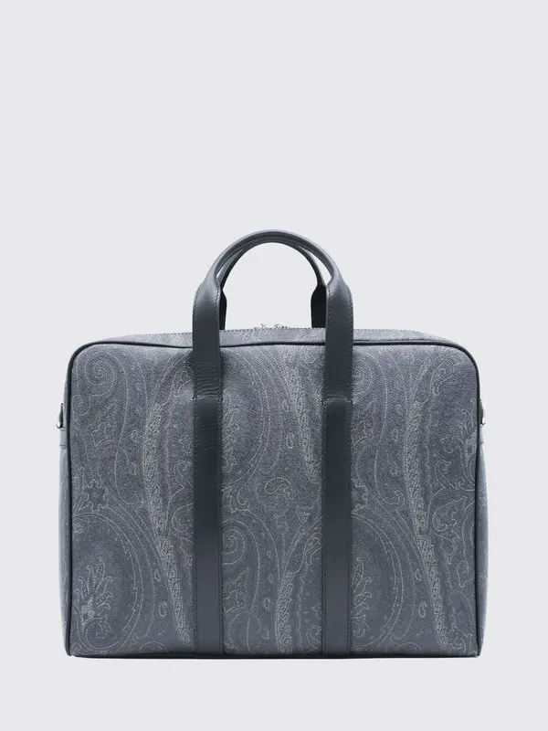 Etro Arnica Paisley Coated Cotton Briefcase With Leather Handles
