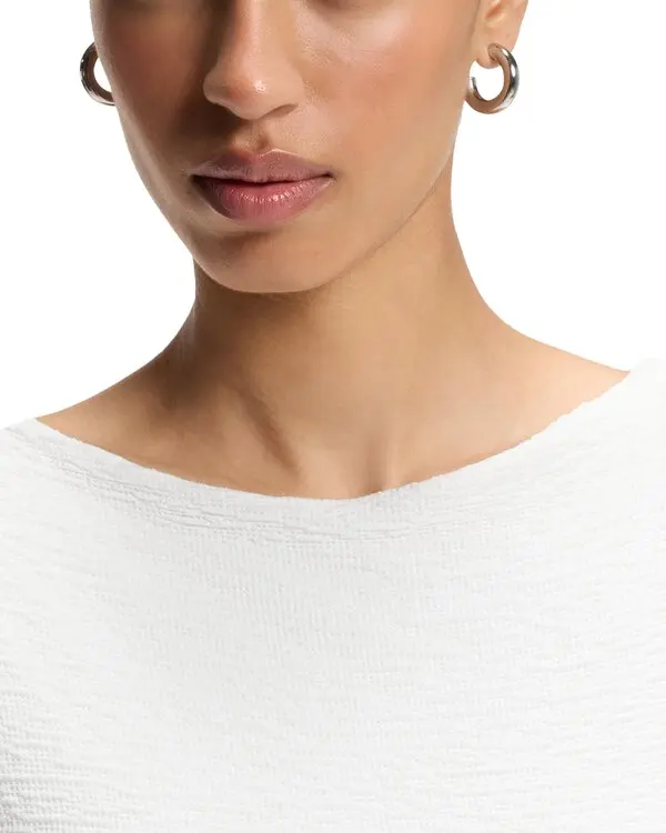 BOSS Estruci Mixed Media Midi Dress - White