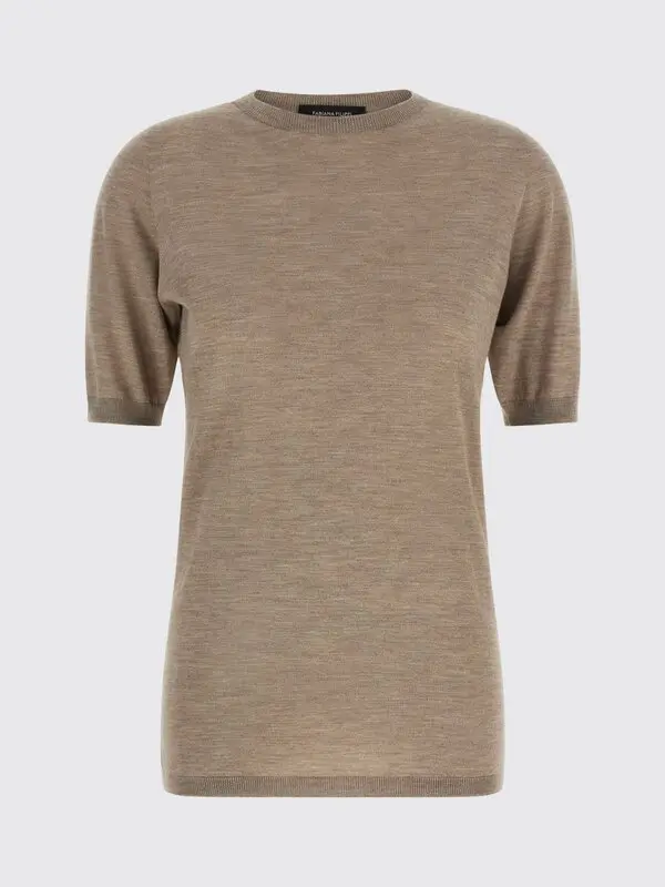 Fabiana Filippi Cashmere And Silk Short-sleeved Crew Neck Jumper - Dove Grey
