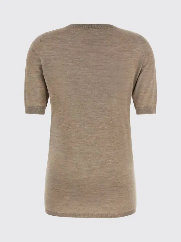 Fabiana Filippi Cashmere And Silk Short-sleeved Crew Neck Jumper - Dove Grey