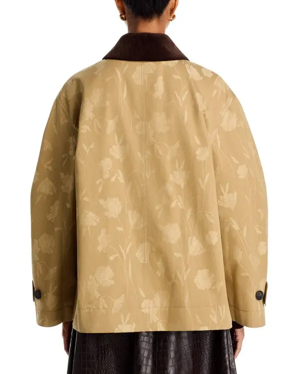 Erdem Poppy Cotton Jacquard Oversize Jacket