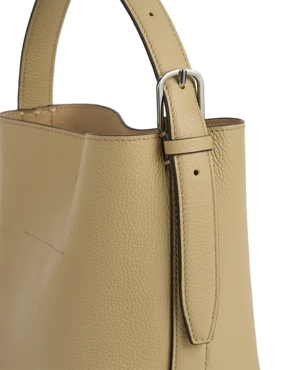 TOTEME Petite Belted Leather Tote Bag - Cashew