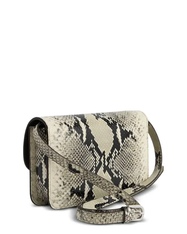 TOTEME T-lock Python Embossed Leather Crossbody Bag - Black/ecru