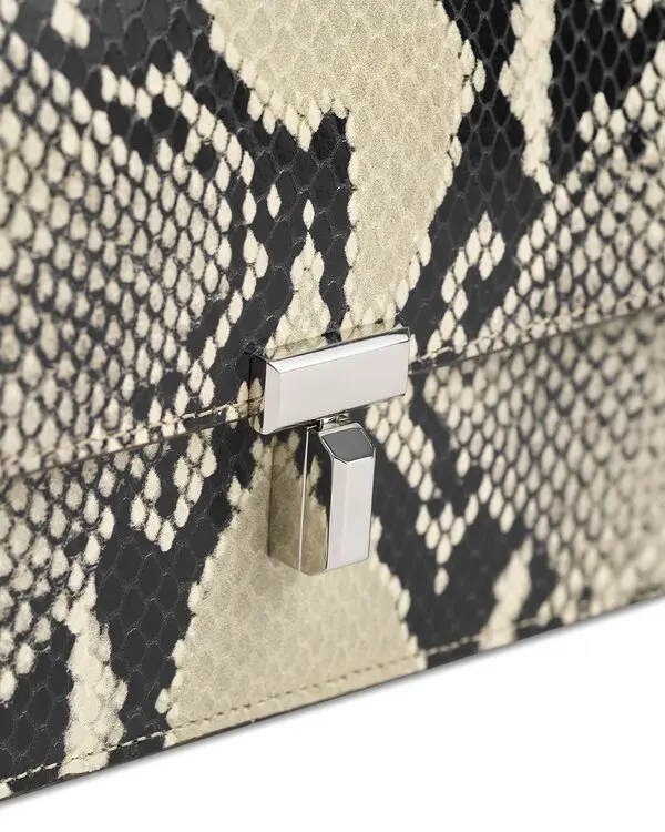 TOTEME T-lock Python Embossed Leather Crossbody Bag - Black/ecru