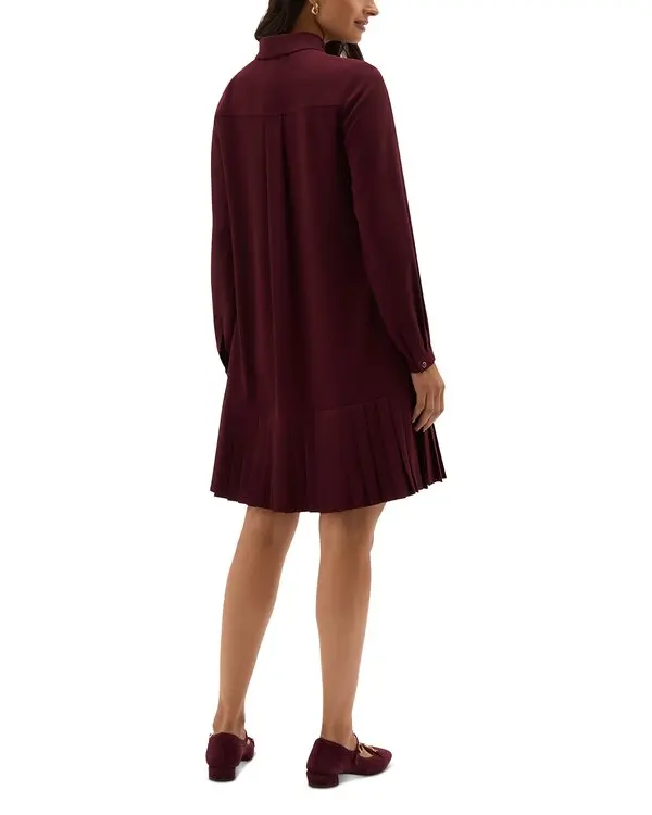 HOBBS LONDON Tina Collared Pleated Hem Dress