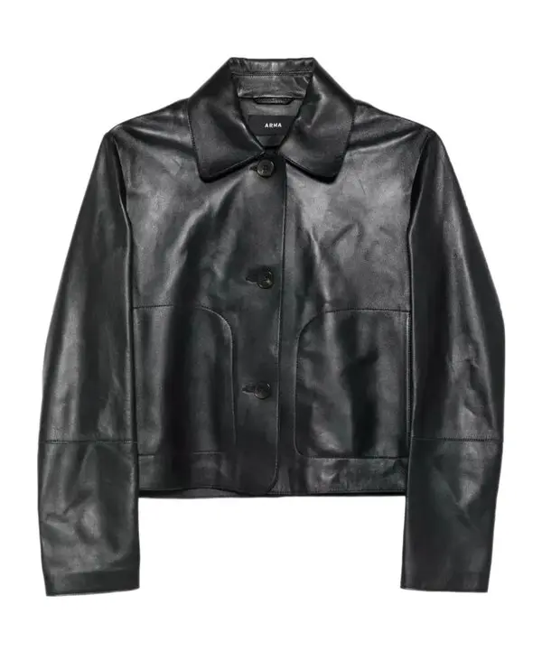 ARMA Button-front Leather Jacket