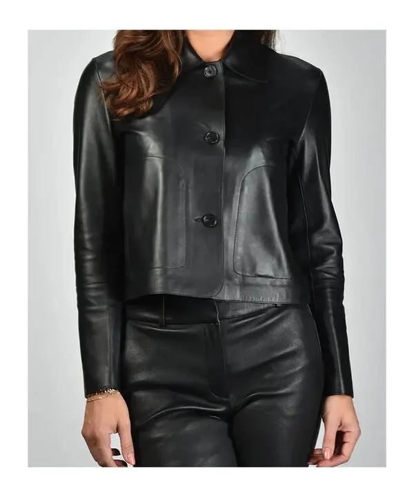 ARMA Button-front Leather Jacket