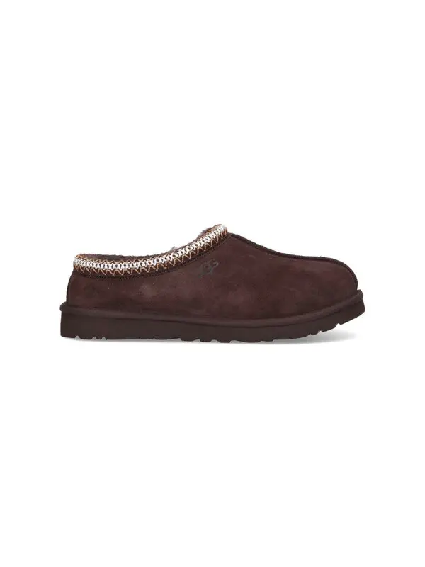 UGG Leather And Textile Slip-on Flat Shoes - Brown